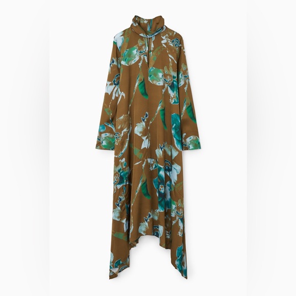 COS | Dresses | Cos Asymmetric Printed Midi Dress Size Us | Poshmark